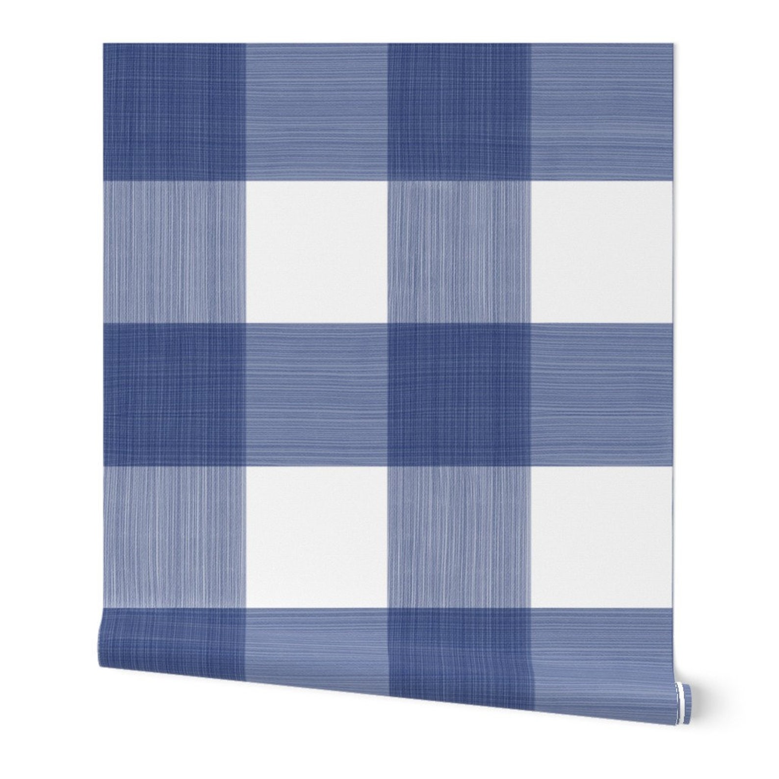 Blue Buffalo Plaid Wallpaper Blue 6 Buffalo Plaid by - Etsy