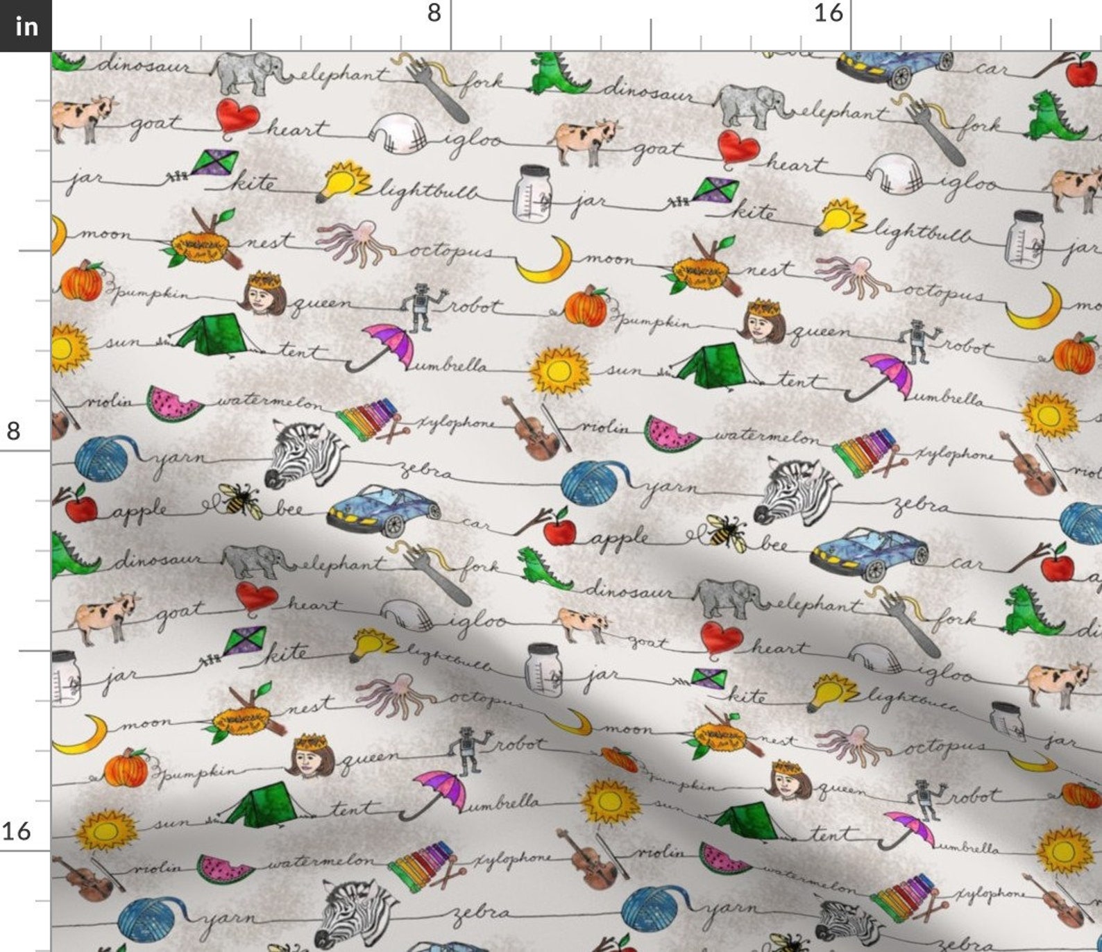 Alphabet Fabric Abc Fabric for Children by Amy Lou Who - Etsy