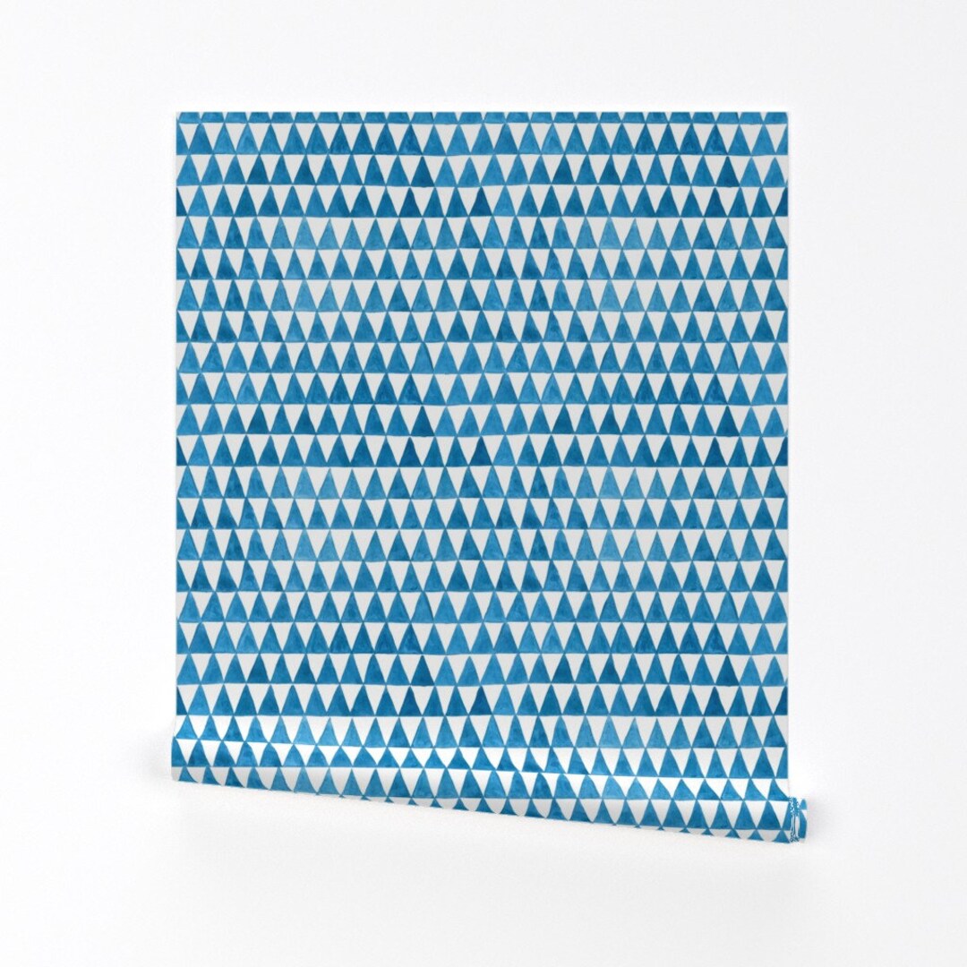 Blue Triangles Wallpaper Watercolor Triangles by Cindi_magi_design Blue ...