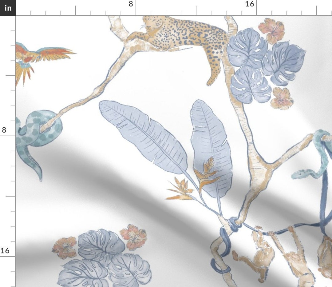 Leopard Chinoiserie Fabric Jungle Canopy by Caminodetierra Jungle ...