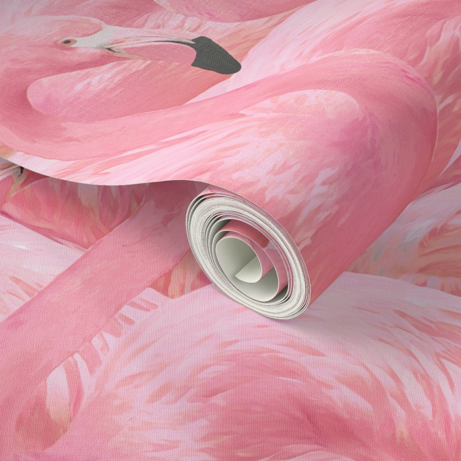 Pink Wallpaper Flamingo Fever in Pink by Willow Lane - Etsy