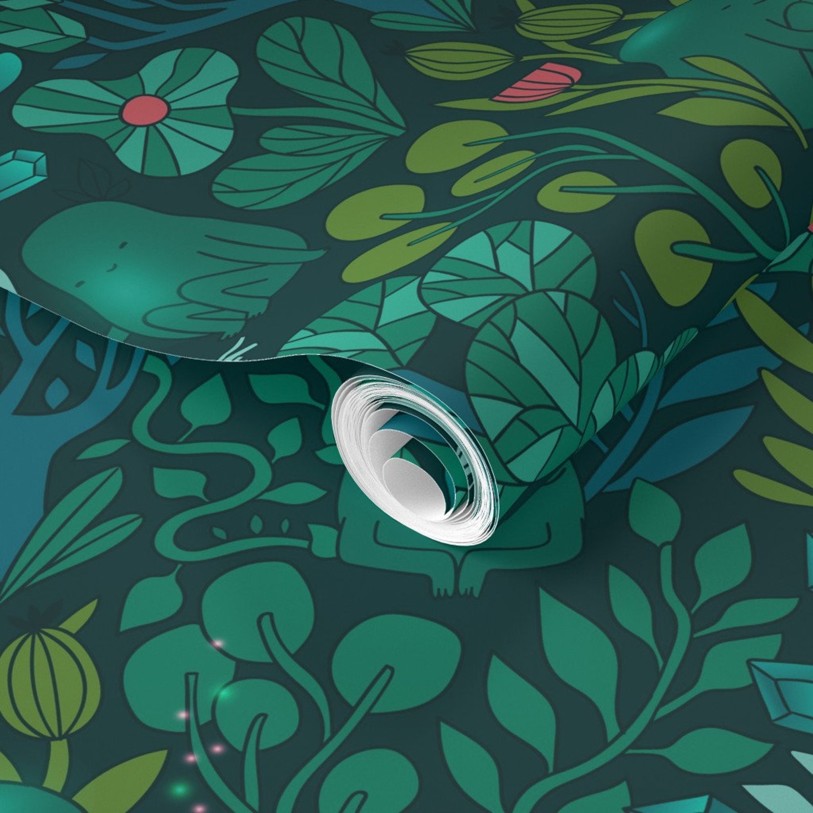 Emerald Forest Wallpaper Emerald Fairy Woodland by - Etsy