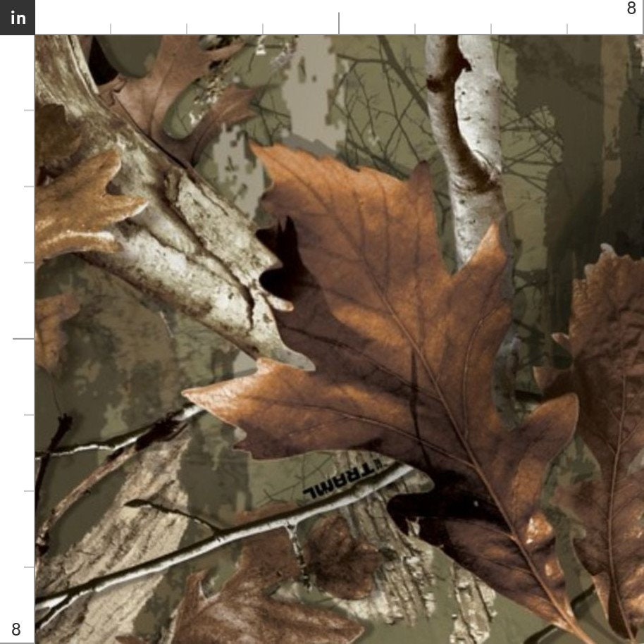 Oak Leaf Camo Fabric Woodland by Mb4studio Brown Green | Etsy