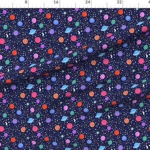 Outerspace Fabric Astronauts in Space With Rocket Ship by | Etsy