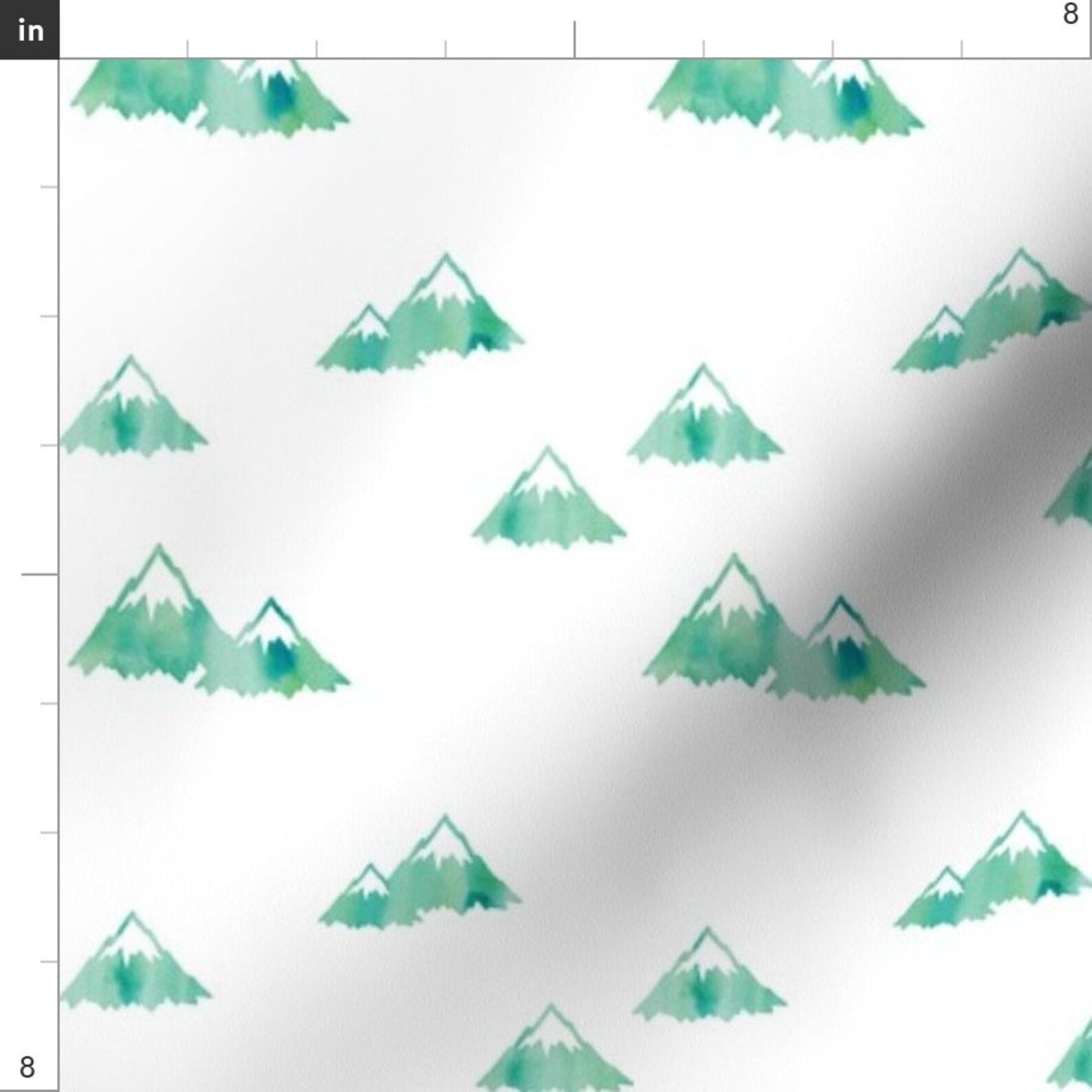 Mountain Fabric Mountains // Green by Littlearrowdesign - Etsy