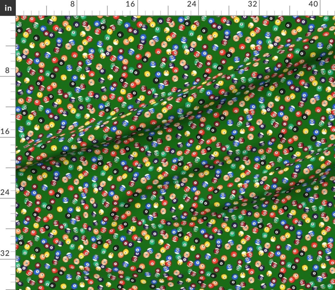 Billiards Fabric Billiards Balls on Felt // Small by | Etsy