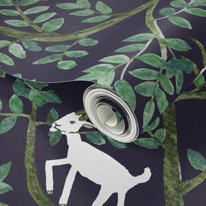 Goat Wallpaper Happy Goat-together in Trees by Scarlette Soleil Navy ...