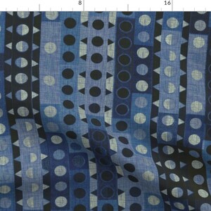 Moon Phase Fabric Lunation by Ormolu Shibori Style Dark Indigo Abstract ...