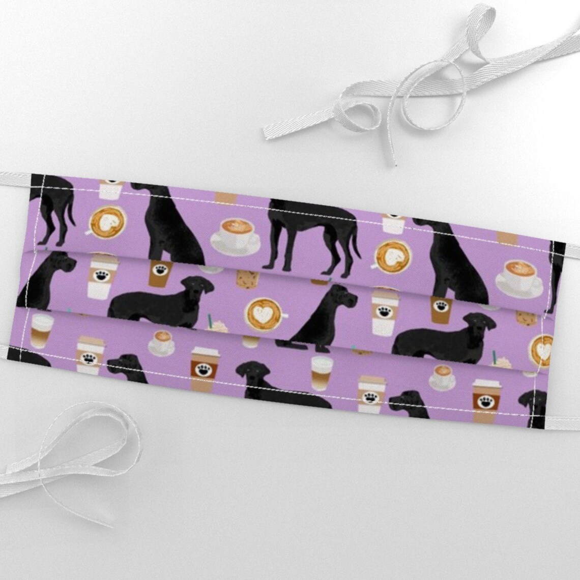 Great Dane Fabric Great Dane Black Coffee Dog Breed Fabric - Etsy