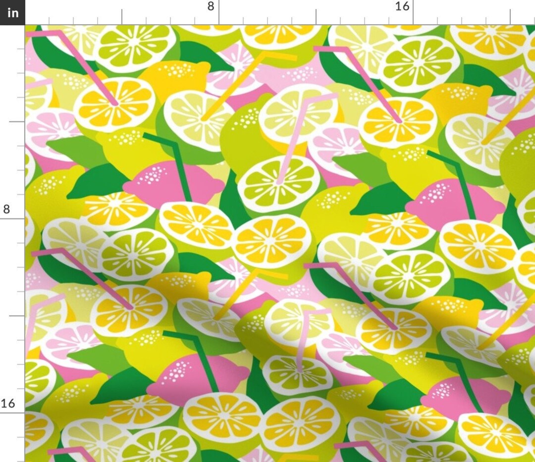 Lemonade Fabric Find the Intruders by Cassiopee Lemonade Straw Cute ...