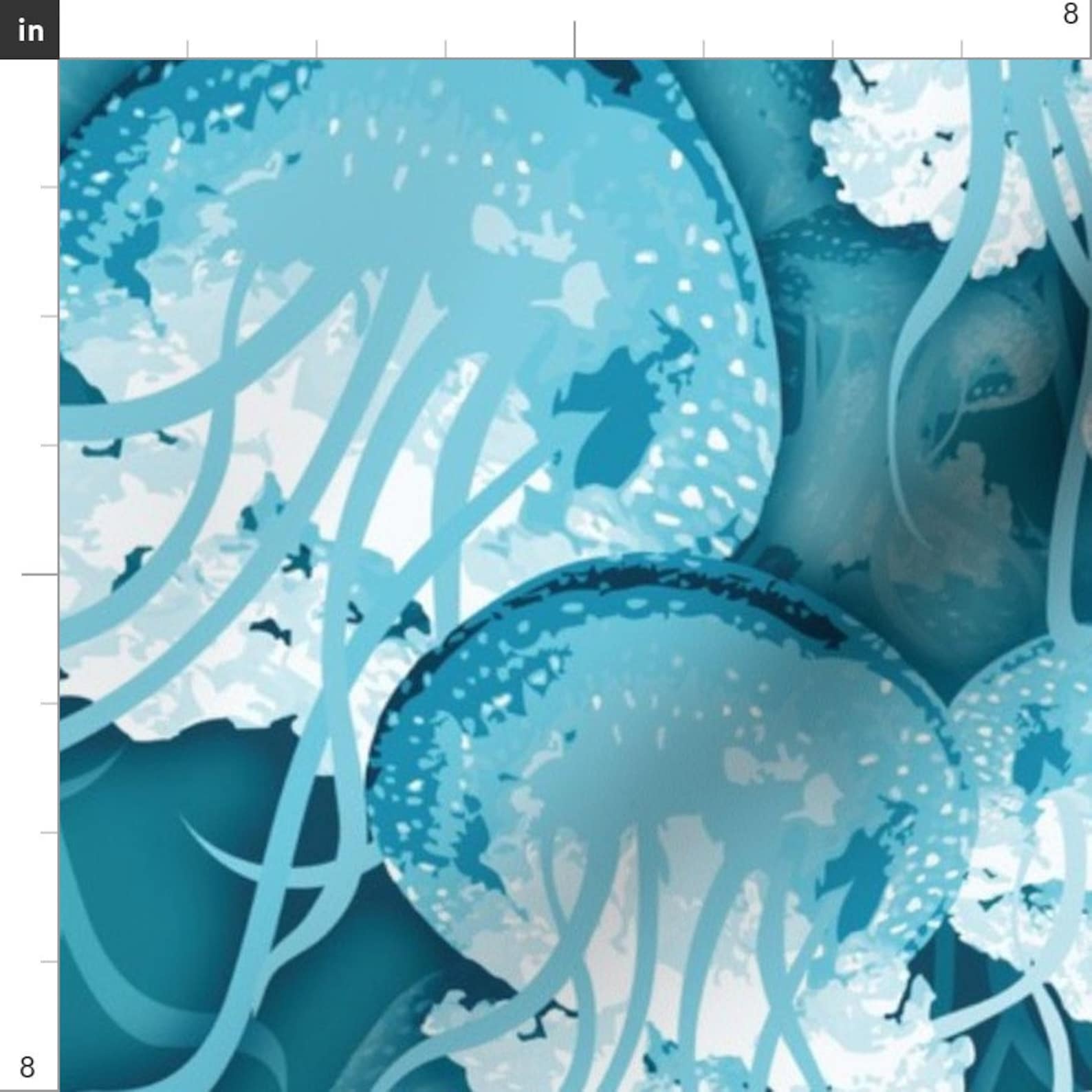 Jellyfish Fabric Jellyfish by Leventetladiscorde Jellyfish - Etsy