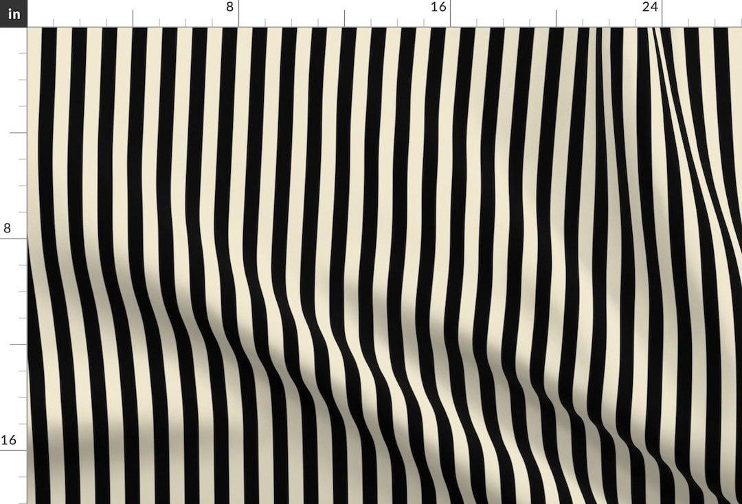 Black Cream Stripe Apparel Fabric - Victorian Stripe by ...