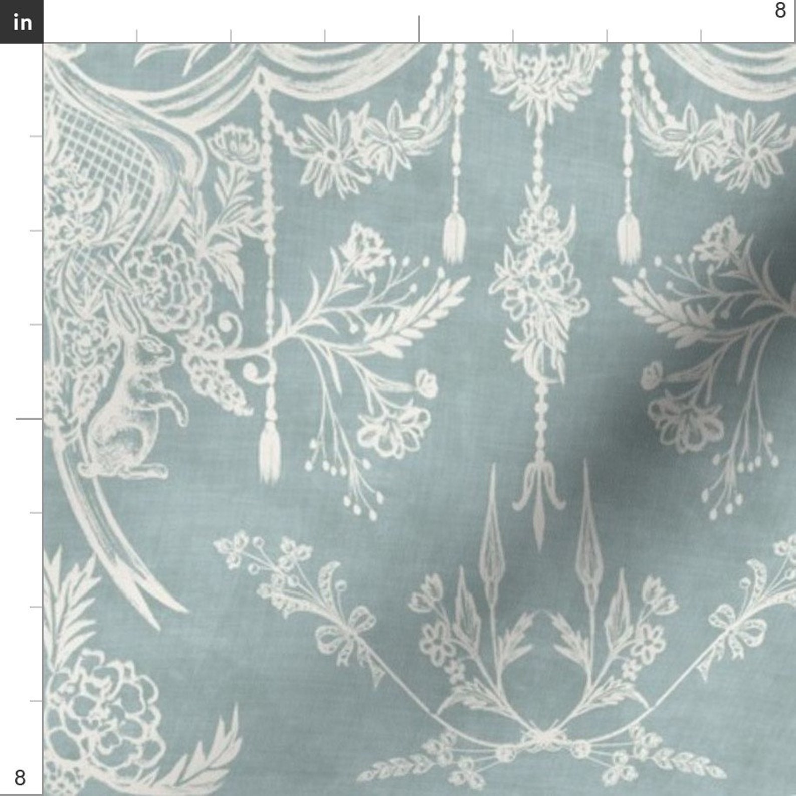 Rococo Toile Fabric Classic Rococo White and Blue by - Etsy
