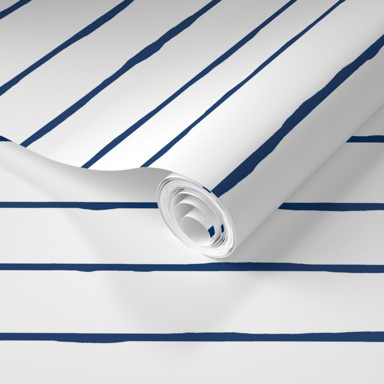 Navy Nautical Stripe Wallpaper Swim Lane Stripe White Navy - Etsy