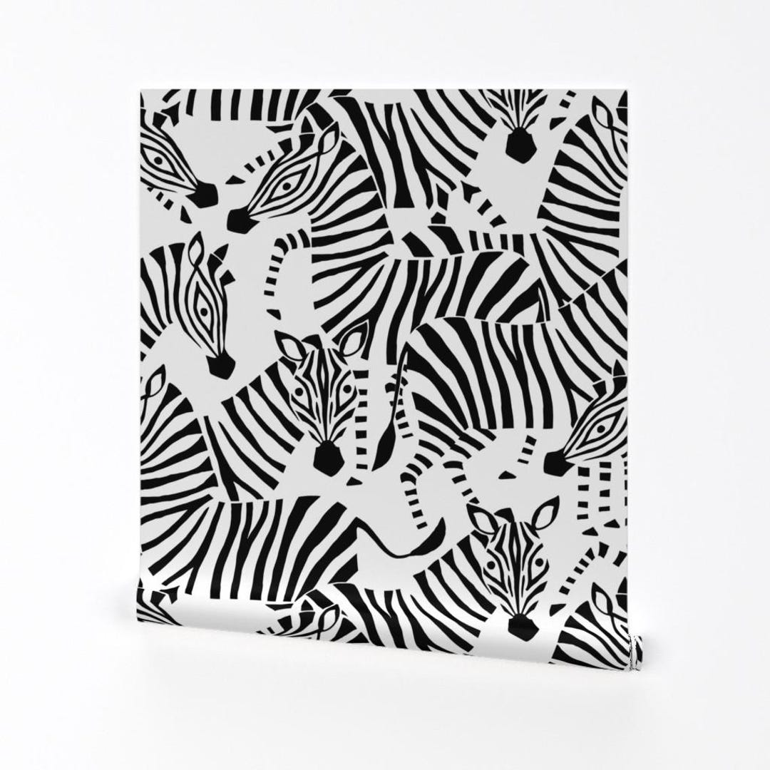 Abstract Zebra Removable Peel and Stick Wallpaper - Animal Print - Wall ...