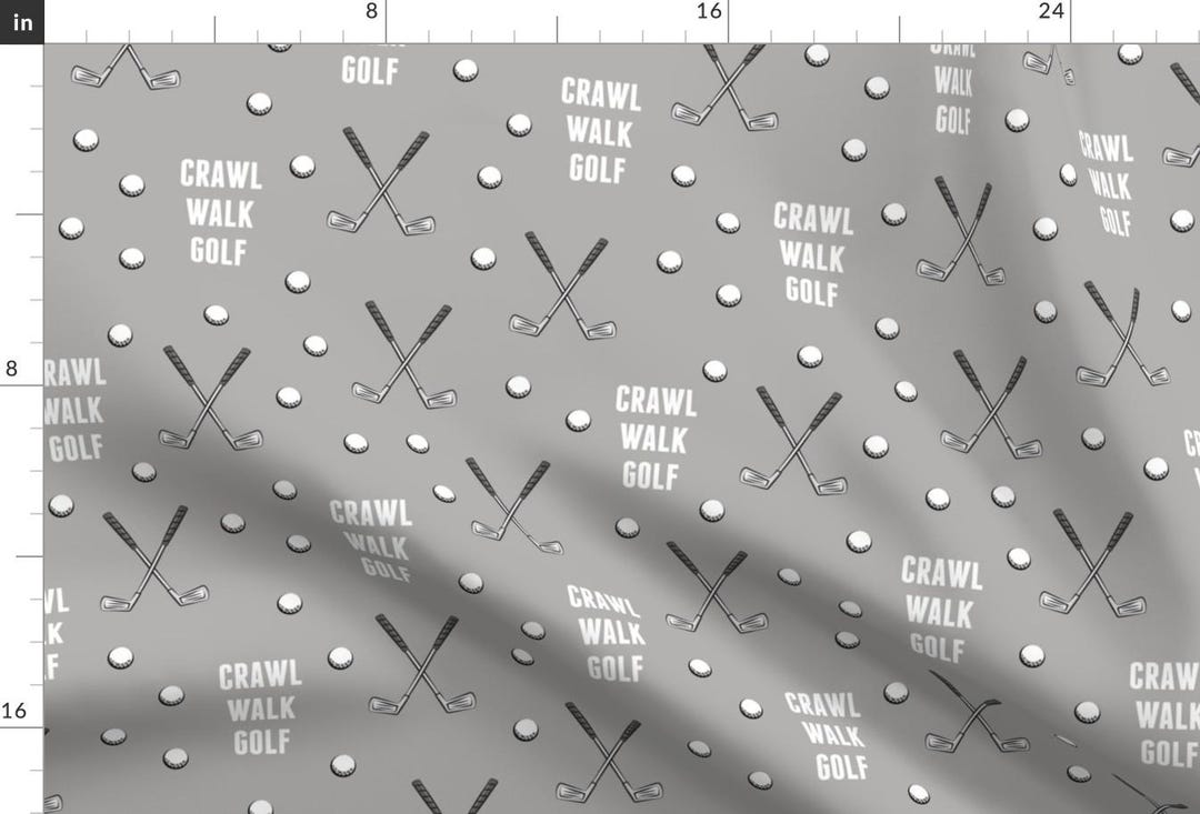 Crawl Walk Fabric - Crawl Walk Golf - Gray by Littlearrowdesign - Crawl ...