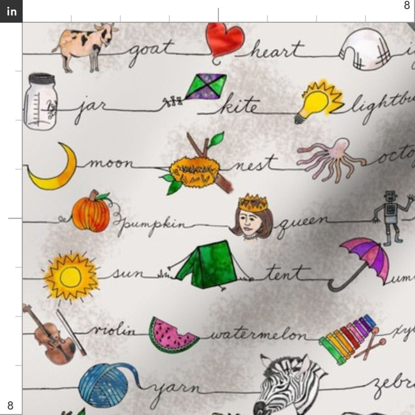 Alphabet Fabric Abc Fabric for Children by Amy Lou Who - Etsy