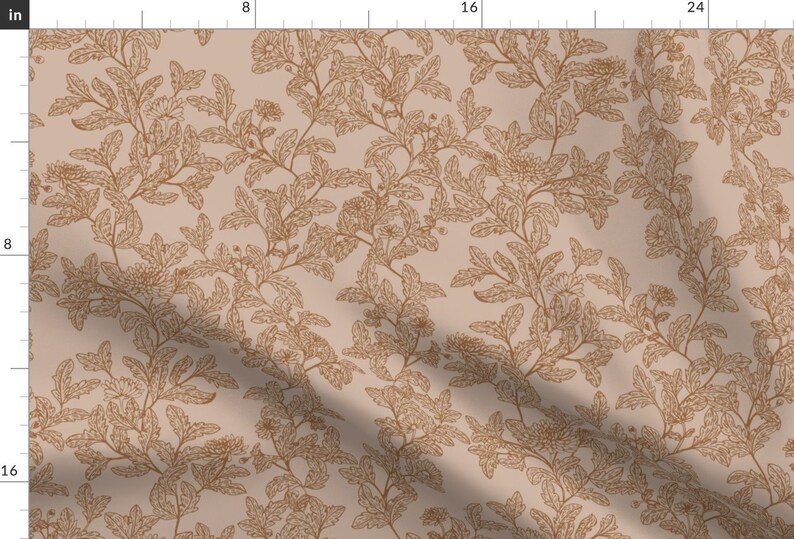 Botanical Upholstery Fabric Earth Tone Floral by - Etsy