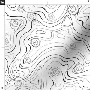 Topographic Map White View Fabric - Topographic Map Seamless Pattern by ...