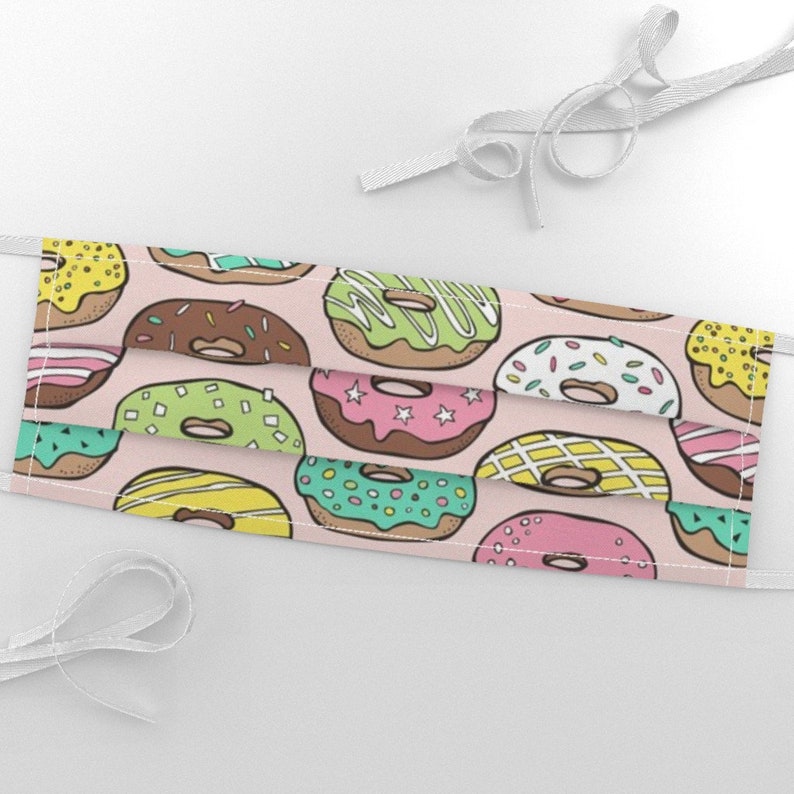 Doughnut Fabric Donuts in Pink by Caja Design Doughnut | Etsy