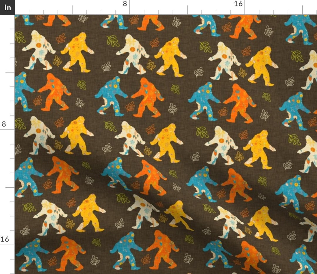 Sasquatch Fabric Cryptozoology by Bruxamagica Bigfoot Whimsical ...