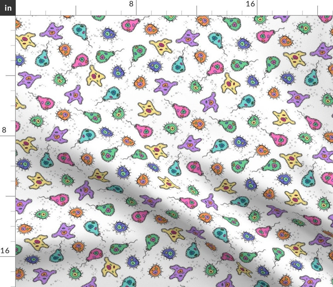 Microorganisms Fabric Single Cells by Amber Morgan Geek Nerd Biology ...