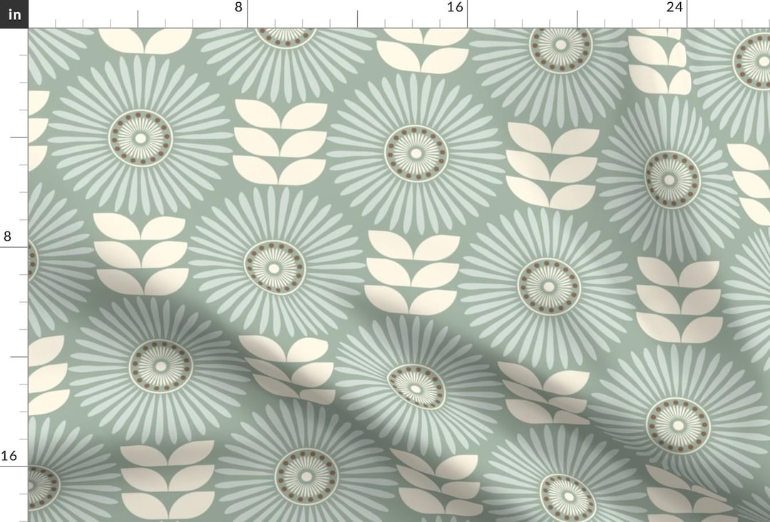 Scandi Fabric - Restful Retro Floral by Wolflingblue - Floral Flower ...