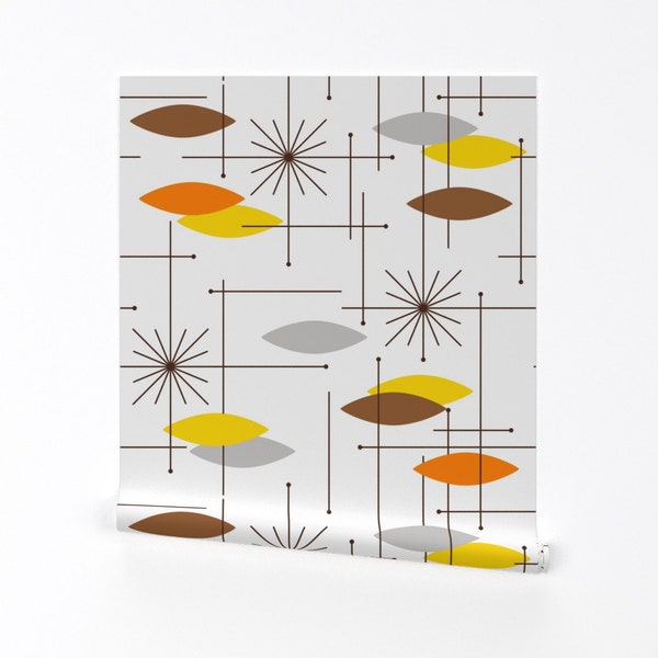 Mid Century Wallpaper Spoonflower - Etsy