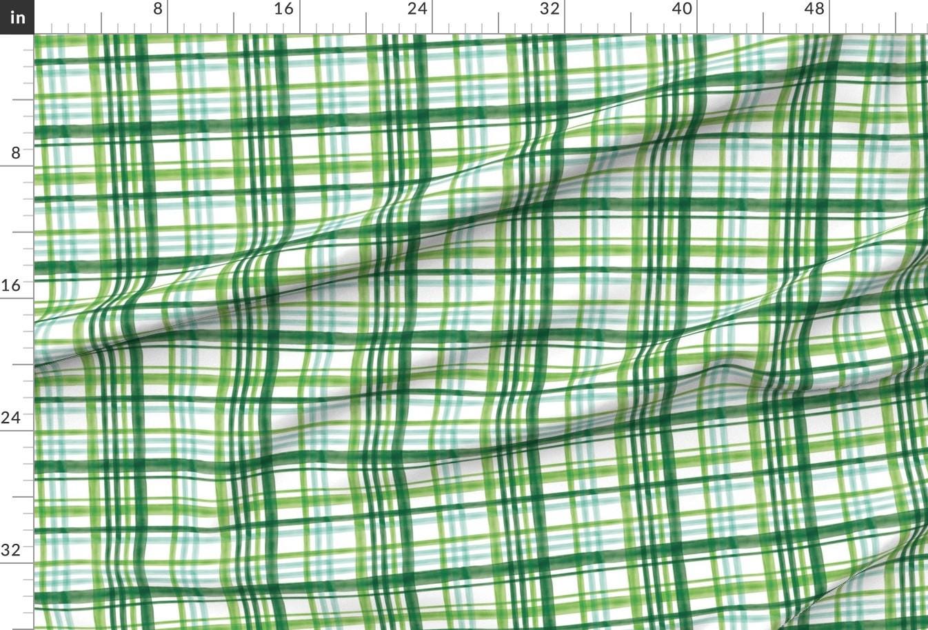 Irish Green Plaid Fabric - Irish Plaid - Watercolor With Mint - St ...