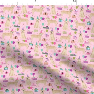 Yellow Lab Fabric Yellow Lab Birthday Party Labrador Retriever Pink by ...