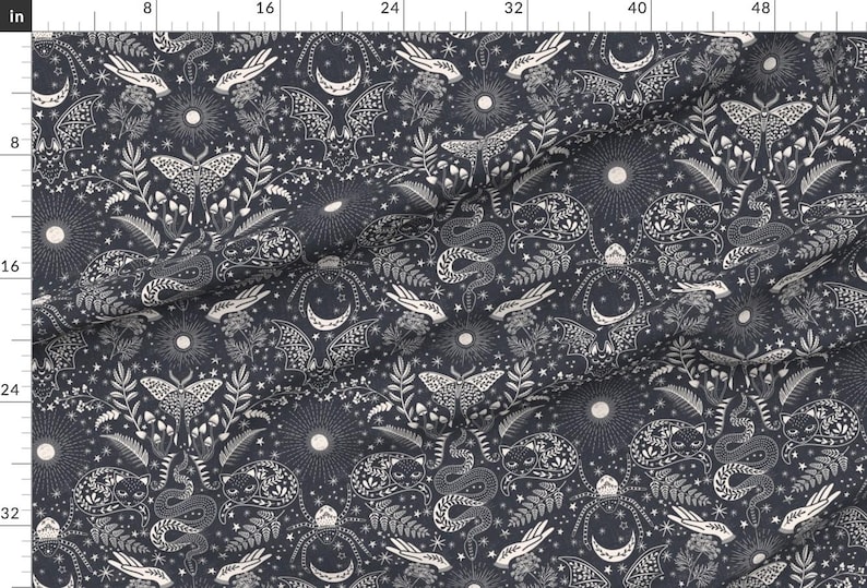 Magic Fabric - Eclectic Magic Witch by Garabateo - Witch Eclectic Moths ...