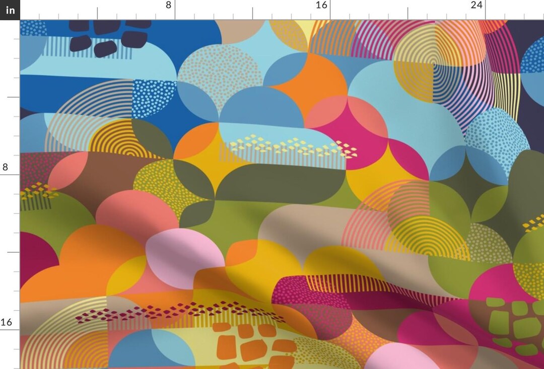 Summertime Fabric Summertime by Heidi-abeline Colorful Geometric ...