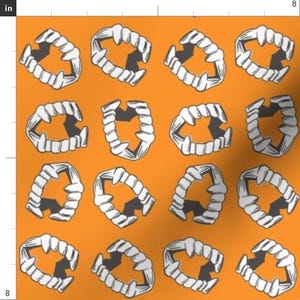 Halloween Fabric - Plastic Vampire Teeth Pumpkin by Heidikenney ...