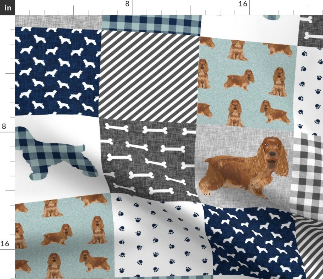 Cocker Spaniel Fabric Cocker Spaniel Pet Quilt B Cheater Quilt Dog ...