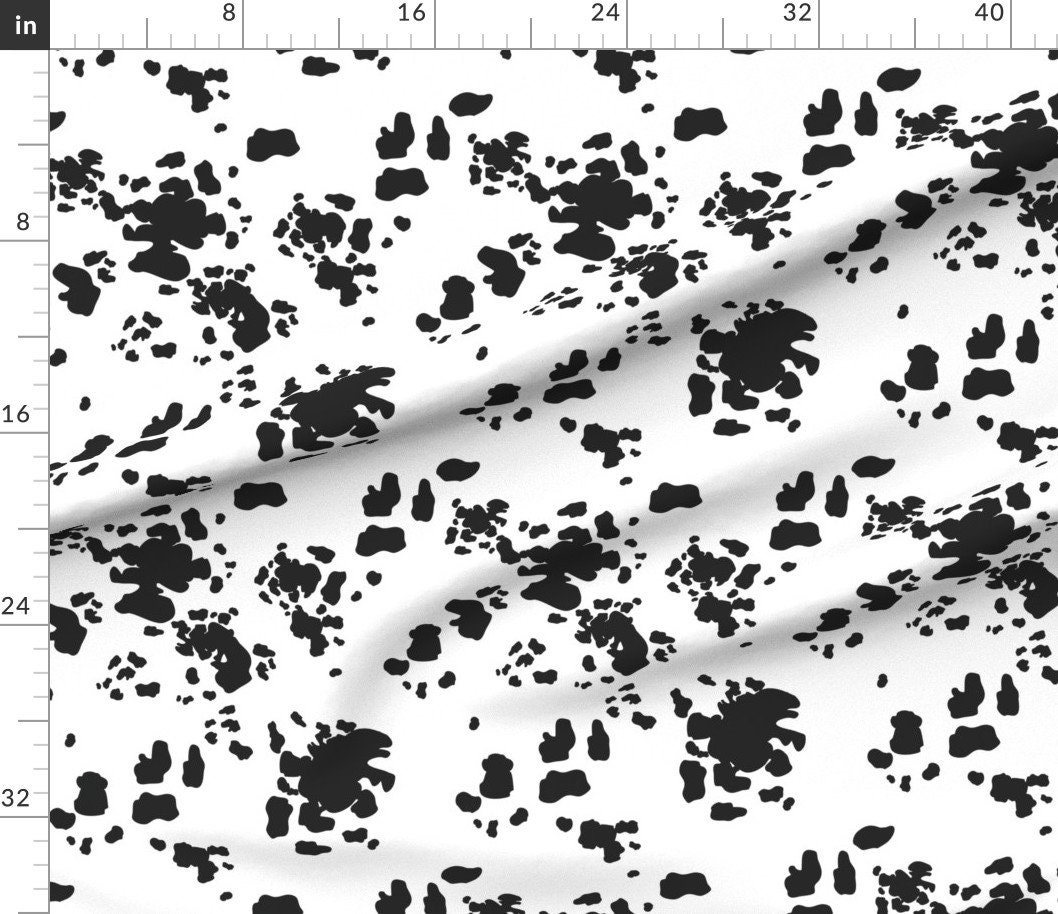 Spots Fabric Black and White Cow Spots Animal Pattern Farm | Etsy