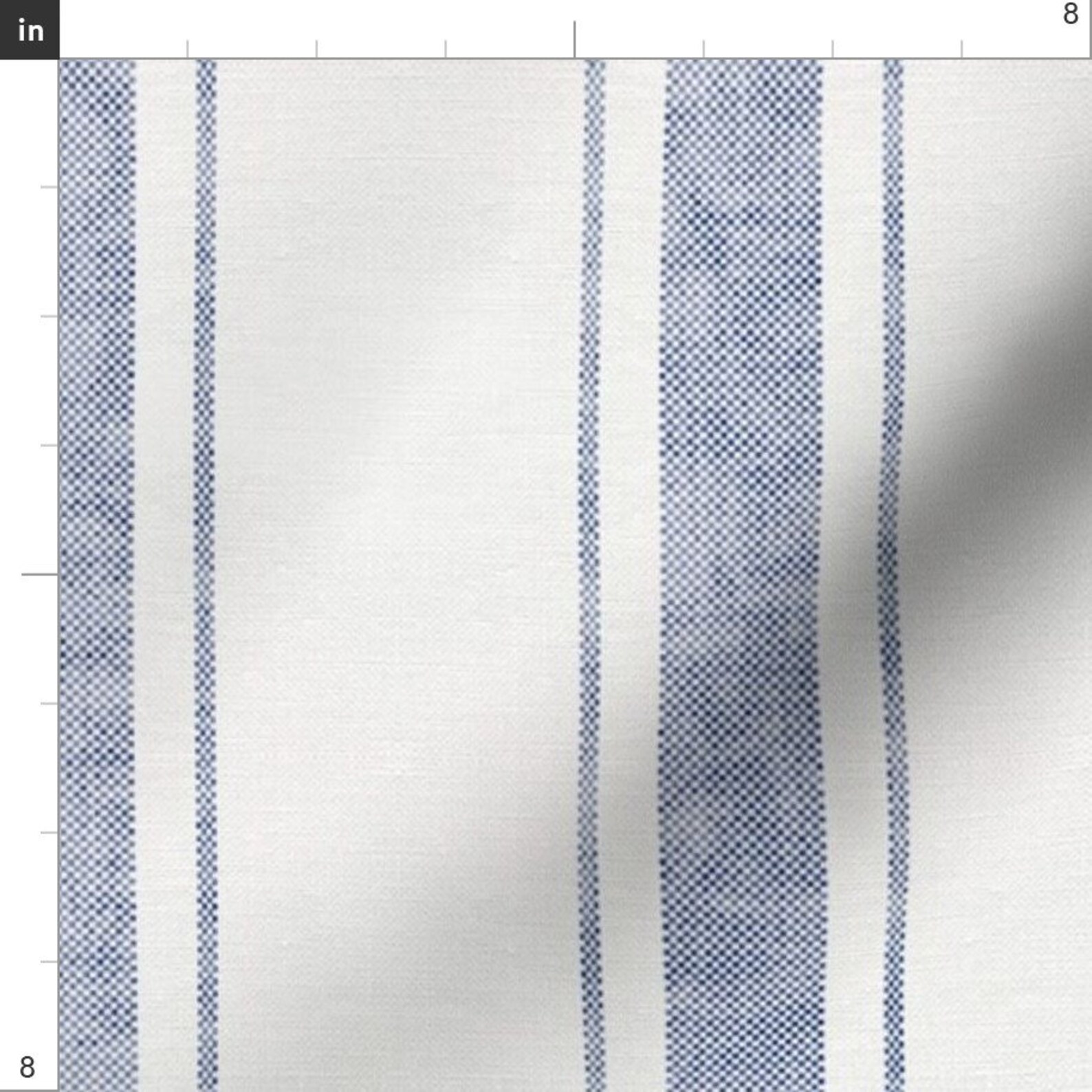Linen Blue Stripes Fabric Aegean Bold Ticking Stripe - Etsy