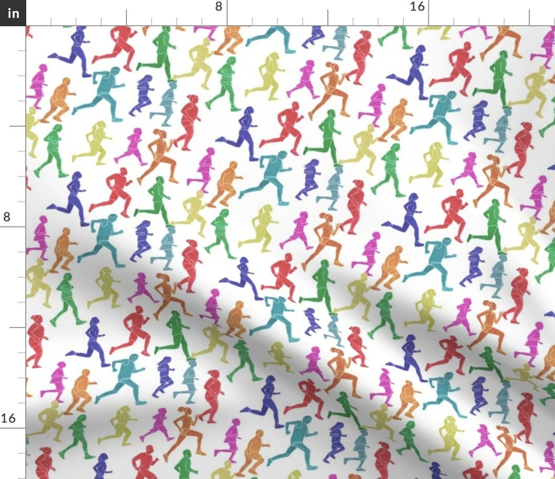 Rainbow Runners Fabric Rainbow Runners by Landpenguin - Etsy