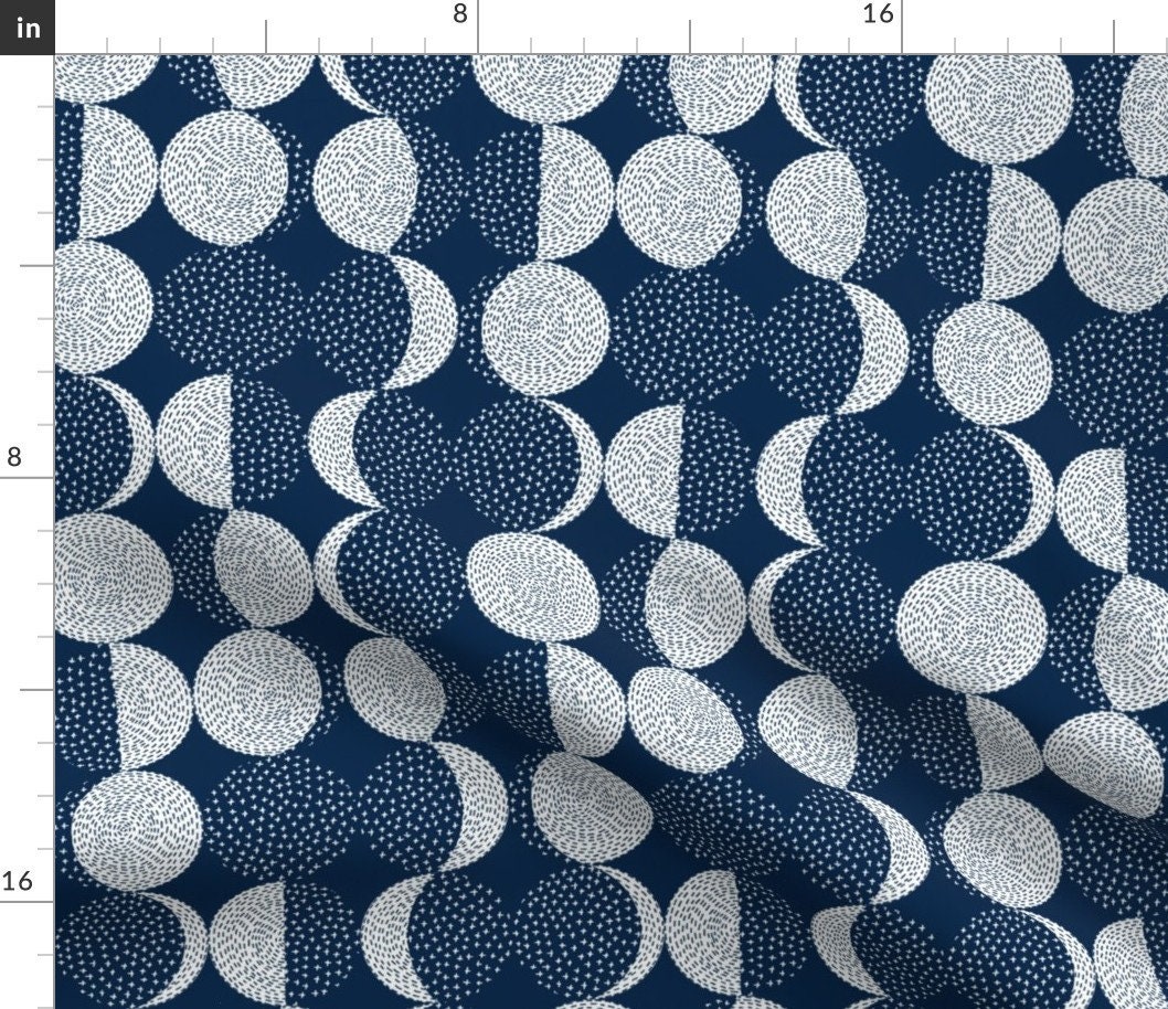 Moon Phase Fabric Moon Phases Embroidery by Marketa Stengl - Etsy