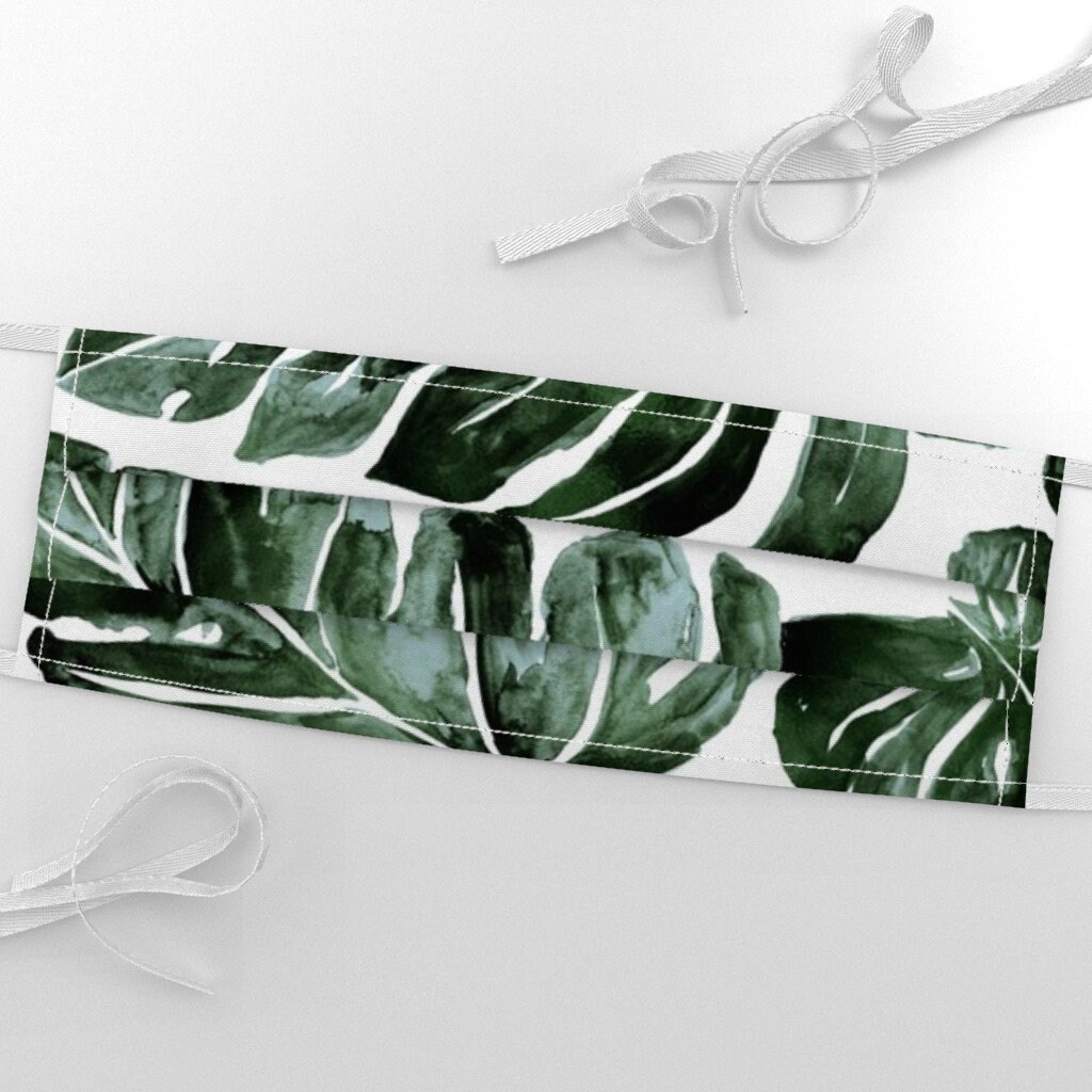 Monstera Fabric Jungle Monstera Leaves Deep by Crystal Walen | Etsy