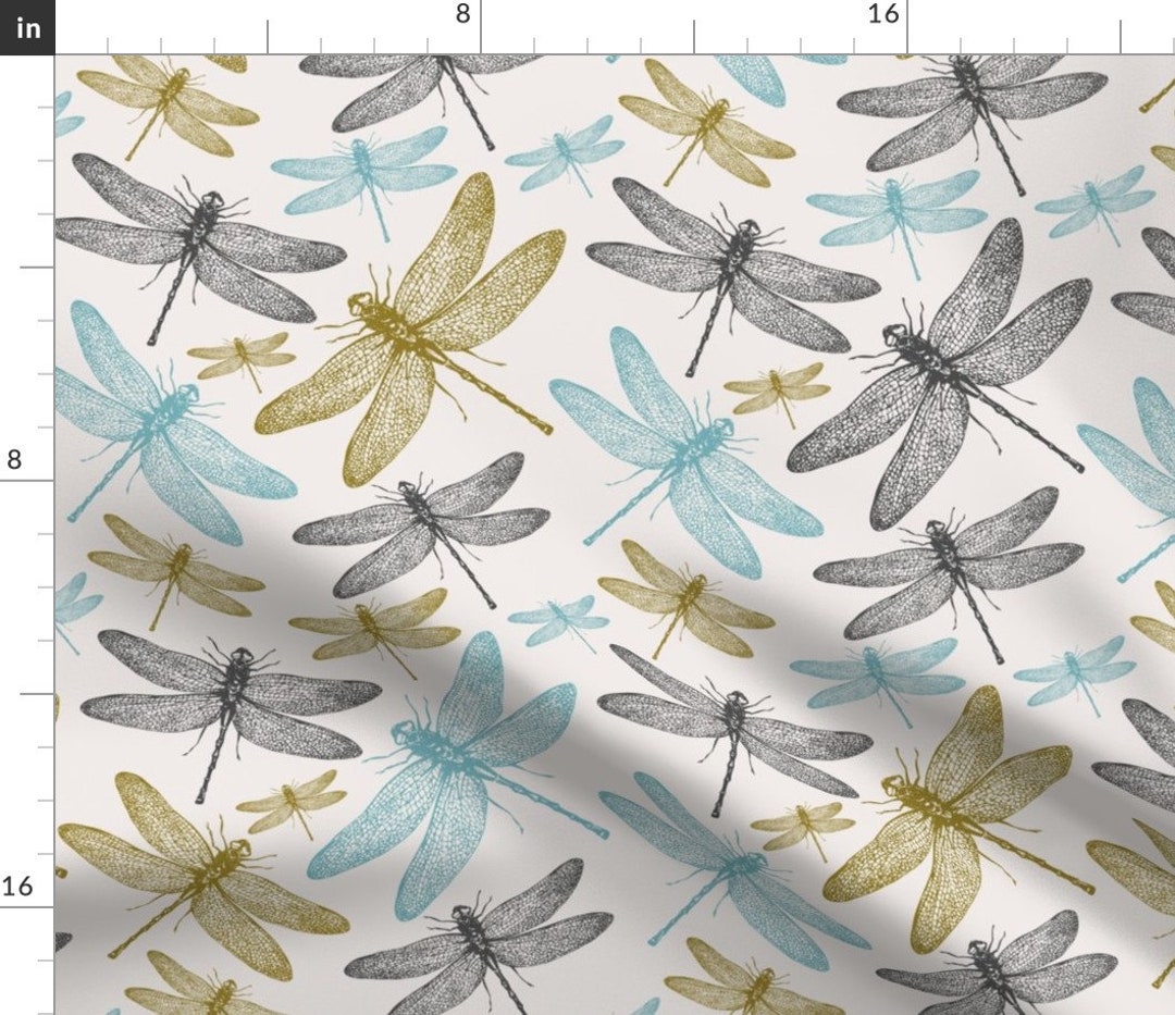 Dragonfly Fabric Dragonflies by Adehoidar Insects Bugs - Etsy
