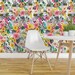 Bold Floral Wallpaper Bright Blooms Painted Floral by - Etsy