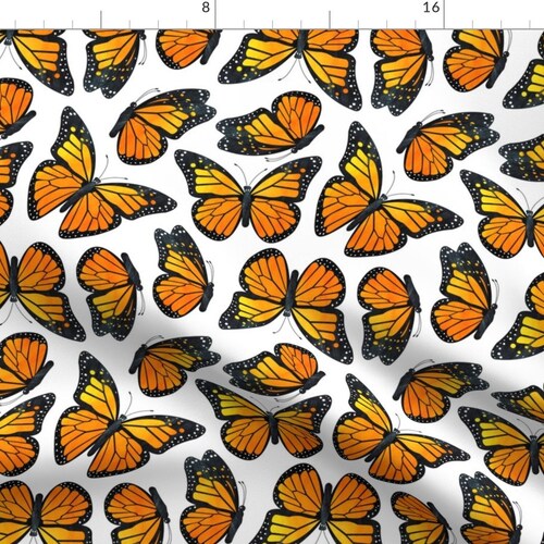 Monarch Fabric Monarch Butterfly Watercolor by Jannasalak | Etsy