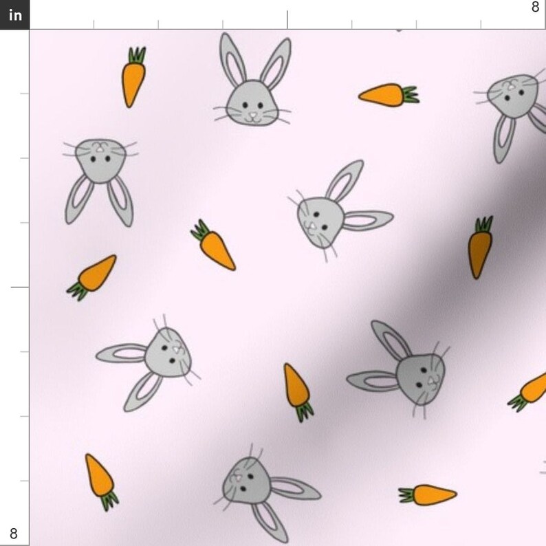 Pink Easter Bunny Rabbits Pattern Fabric Carrot Cake Pink - Etsy