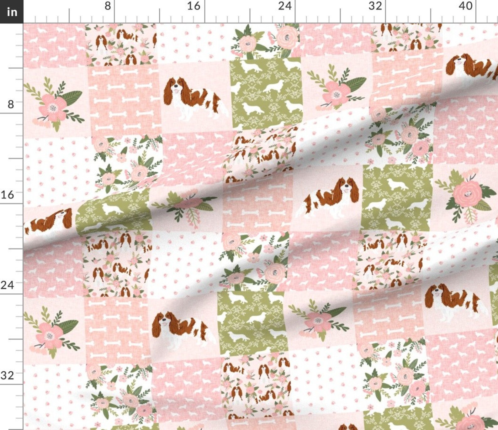 Cavalier Spaniel Fabric cavalier King Charles Spaniel - Etsy