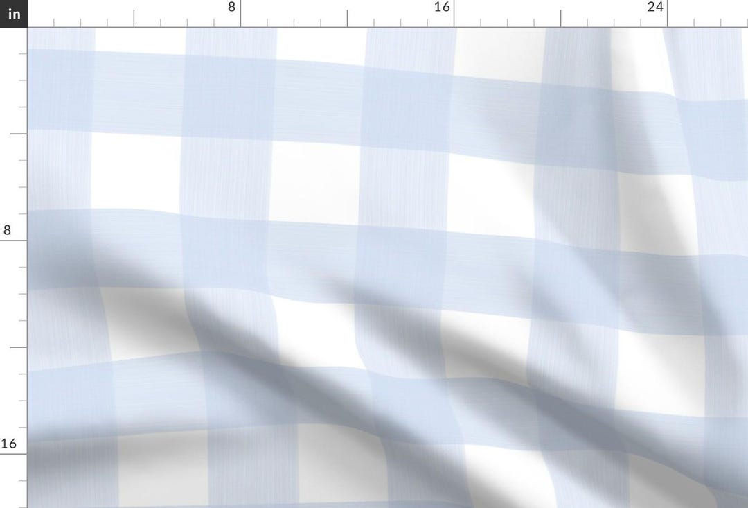 Baby Blue Check Apparel Fabric - Buffalo Plaid Soft Blue by Danika ...