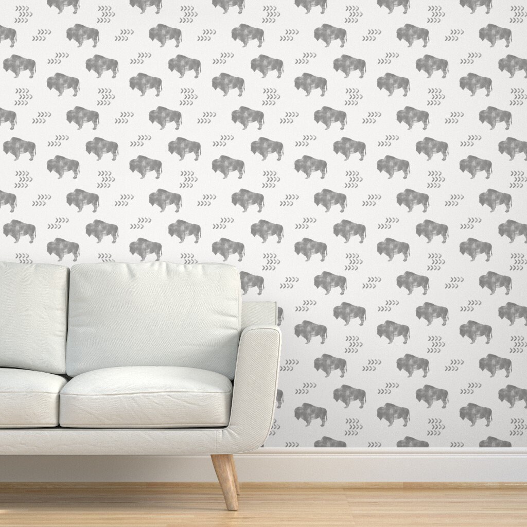 Buffalo Wallpaper Distressed Buffalo by Littlearrowdesign | Etsy