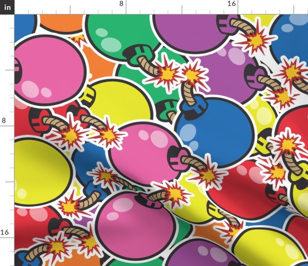 Explosion Fabric Colorful Bombs Large by B0rwear Danger and Dynamite ...