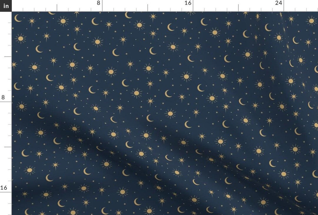 Moon Fabric - Mystic Universe by Littlesmilemakers - Sun Moon Stars ...