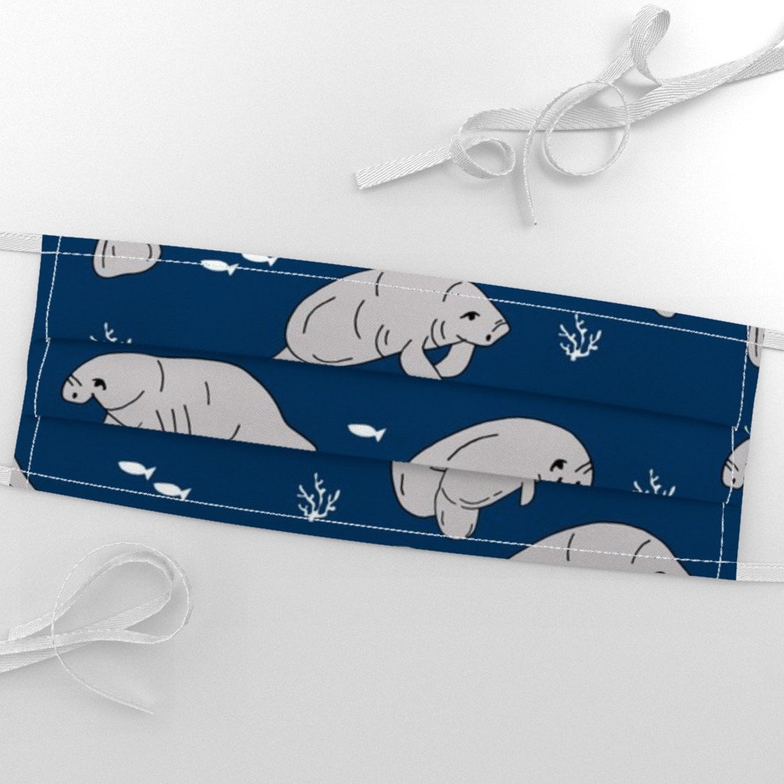 Navy Manatee Fabric Manatee Fabric // Manatees Dugong - Etsy