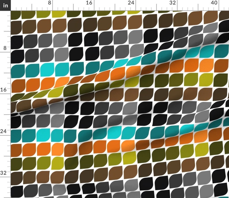 Modern Abstract Fabric Mid-century Modern Abstract Earth | Etsy